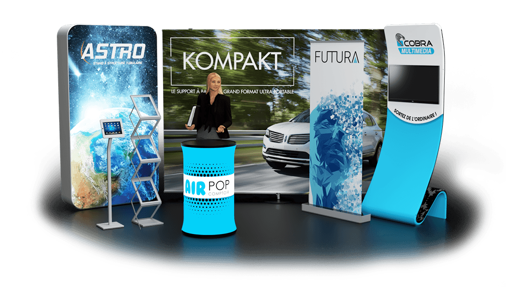 Kiosques d'exposition, Matériel et Affichage - Xpression Num.Eric